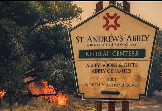 Desert Benedictine Monastery spared from raging fire; "like the parting ...